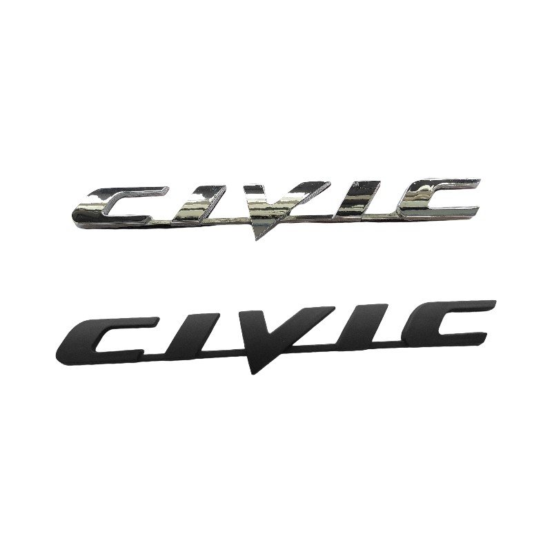Honda CIVIC Letter Emblem Silver Long Style Trunk Badge Replacement ...